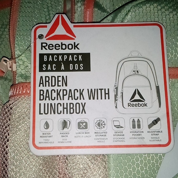 Reebok | Bags | Reebok Backpack And Lunch Bag Tote Water Resistant ...